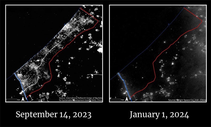 Gaza: 5 months of darkness, seen from 500 miles above earth - CARE